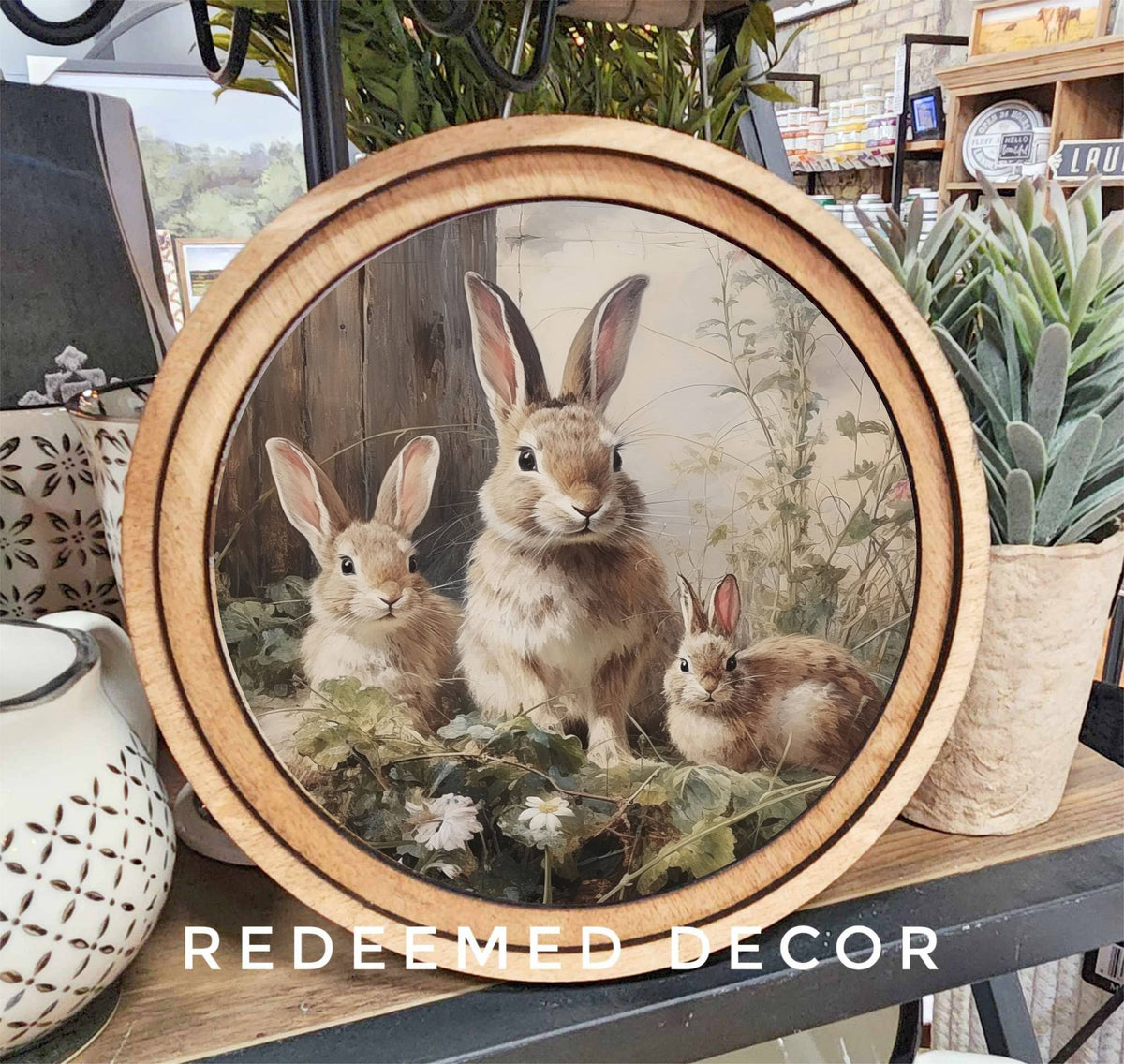 8" Round Bunny Trio Art – Red Barn Company Store
