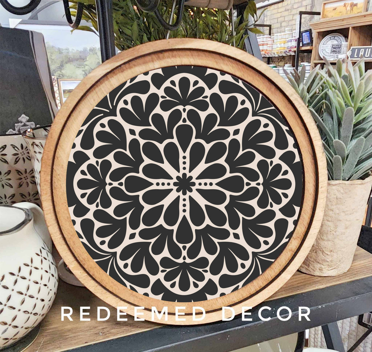8" Round Black Medallion Art – Red Barn Company Store