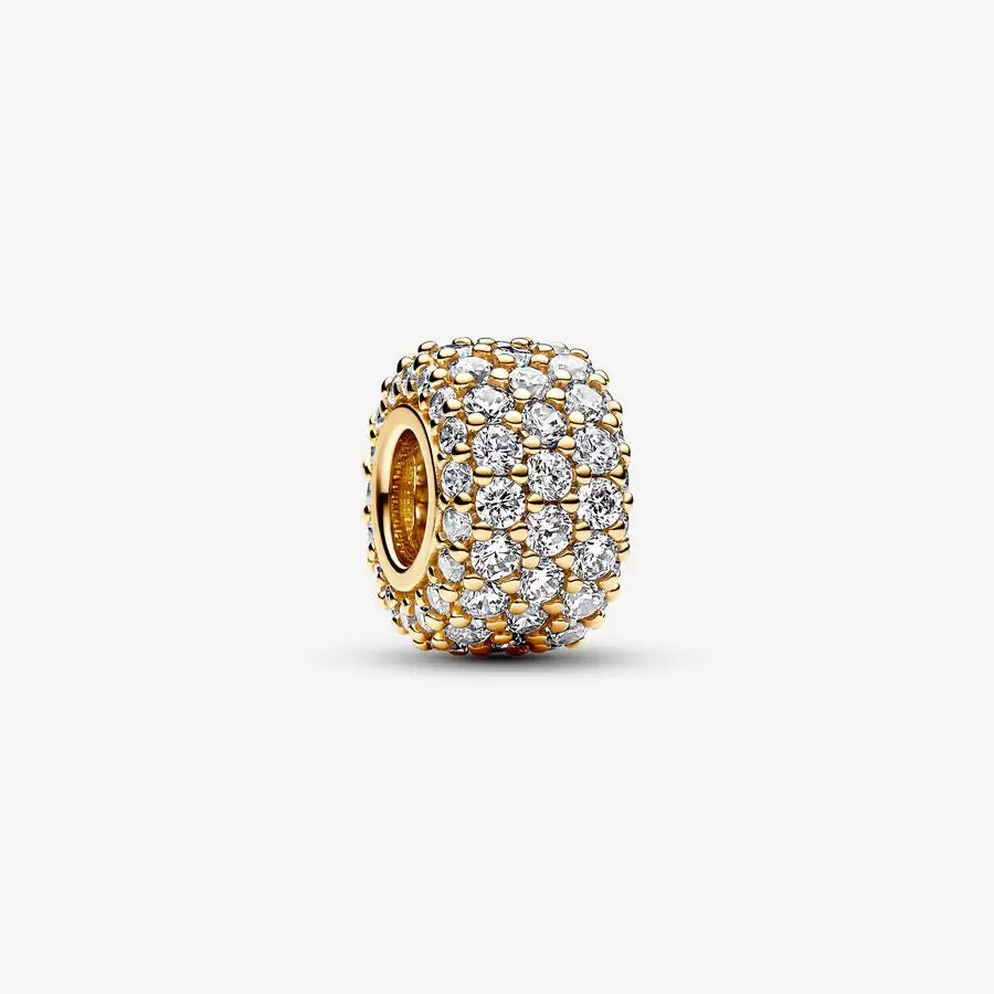 14k Gold-plated Sparkling Pavé Triple-row Charm - Pandora - 762820C01 ...