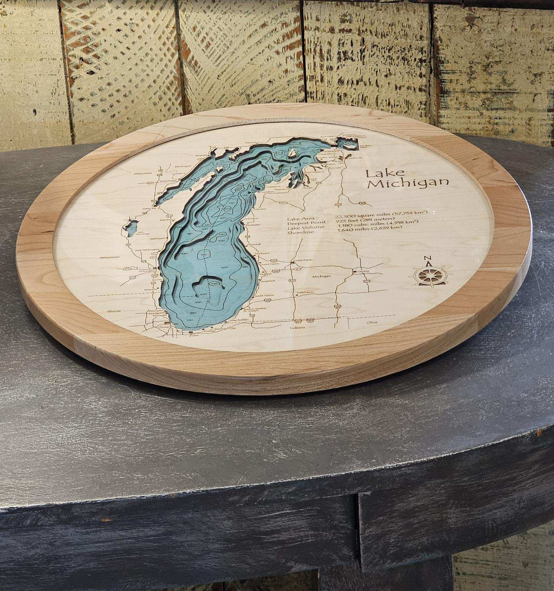 Lake Michigan - Lazy Susan - Bathymetry – Red Barn Company Store