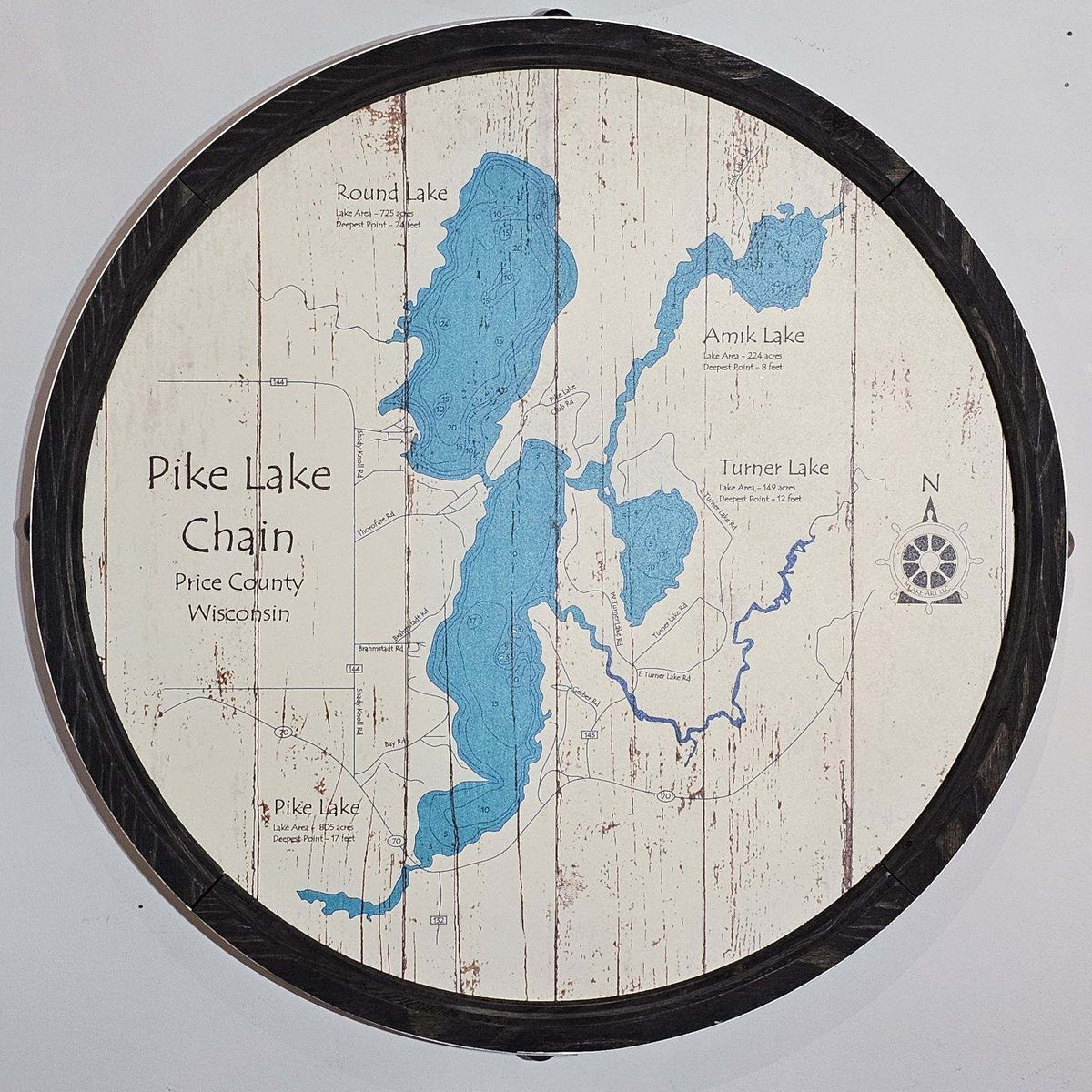 Pike Lake Chain - Barrel End Style Lake Art 23" Round – Red Barn ...