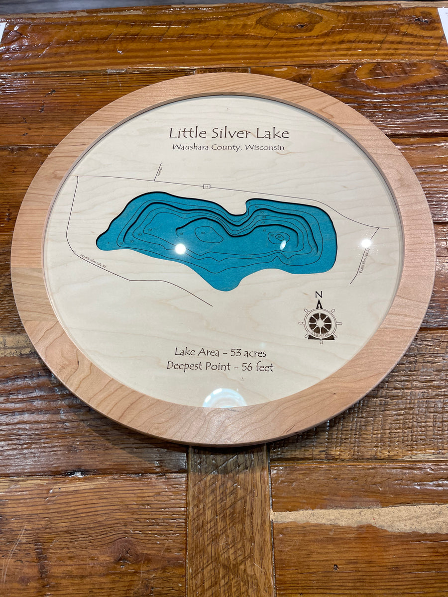 Little Silver Lake, Waushara County, Wisconsin - Lazy Susan - Bathymet ...