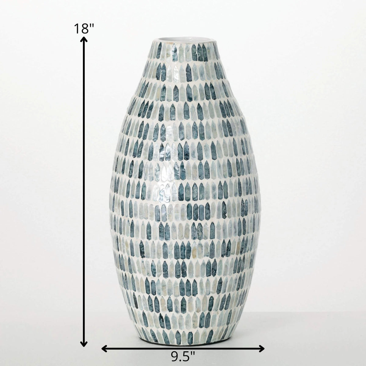 TALL BLUE BAMBOO CAPIZ VASE – Red Barn Company Store