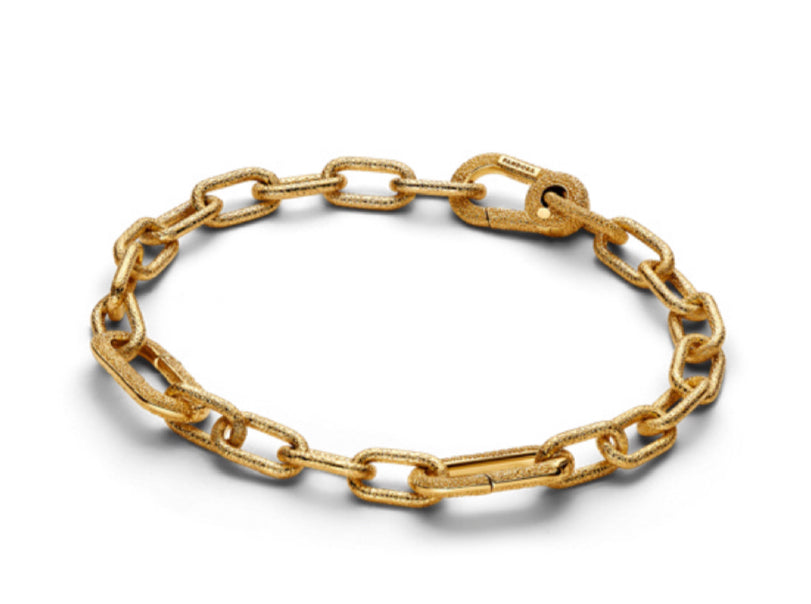 14k Gold-plated Textured Link Chain Bracelet - Pandora - 563829C00 ...