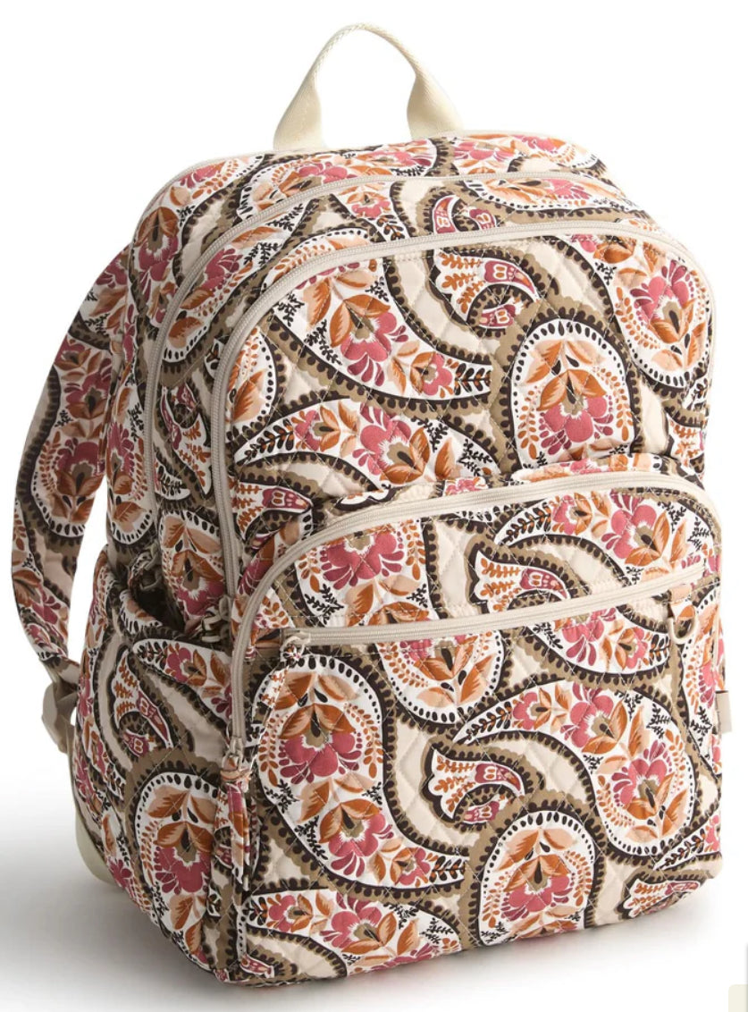 Large Bancroft Backpack - Blooming Paisley Premium Cotton - Vera Bradl ...
