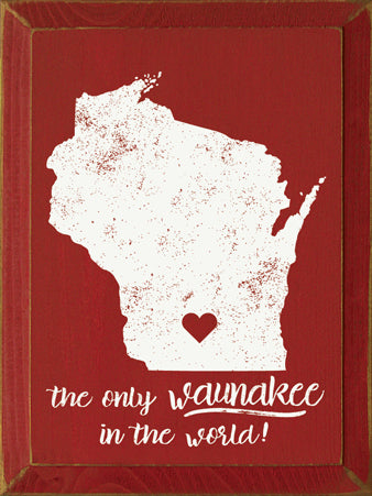 The Only Waunakee - Wood Sign - 9x12 – Red Barn Company Store